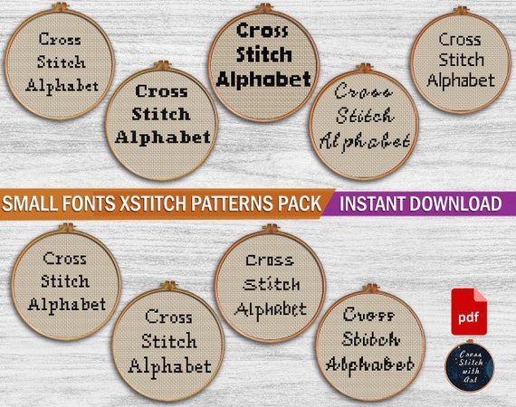 9 Alphabet Cross Stitch Pattern. ABC Cross Stitch Sampler. | Etsy