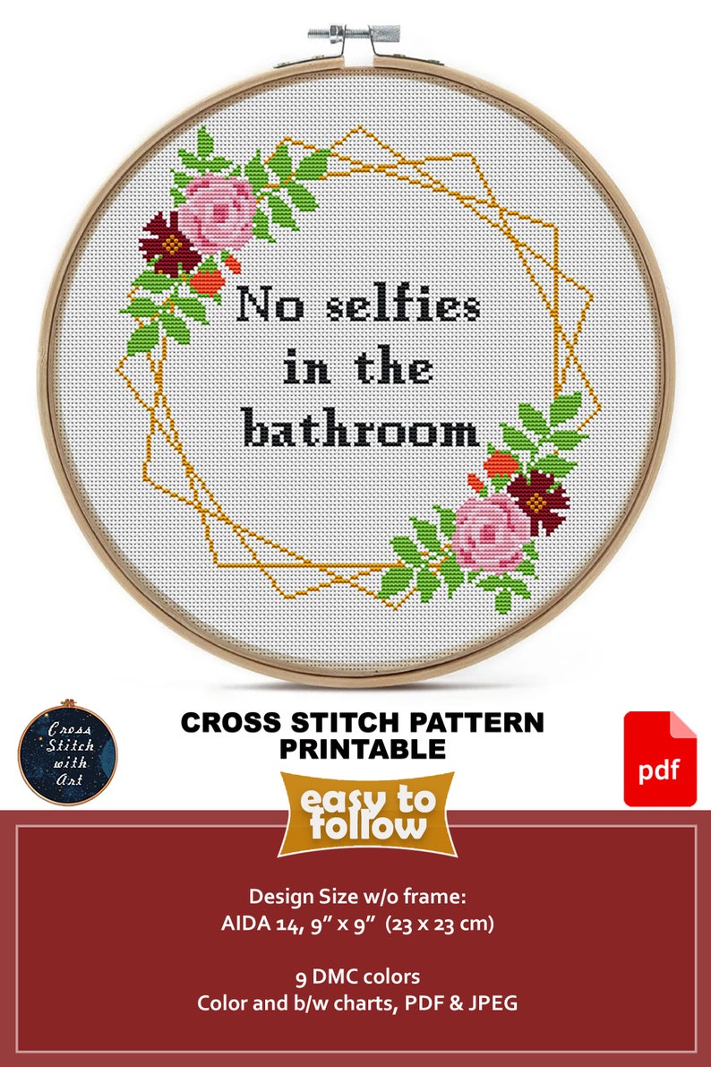 Snarky Cross Stitch Pattern. Floral Cross Stitch PDF Sassy - Etsy