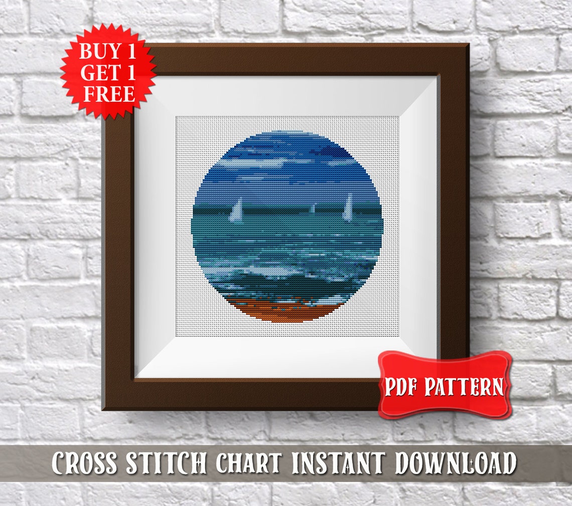 Sea Cross Stitch Pattern Modern Ocean Cross Stitch Design | Etsy