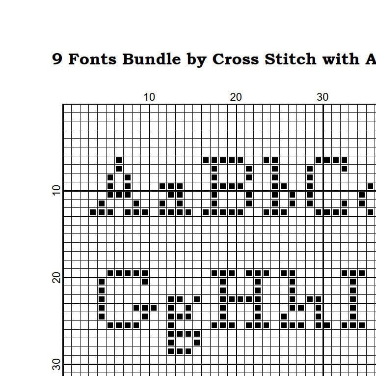 9 Alphabet Cross Stitch Pattern. ABC Cross Stitch Sampler. | Etsy