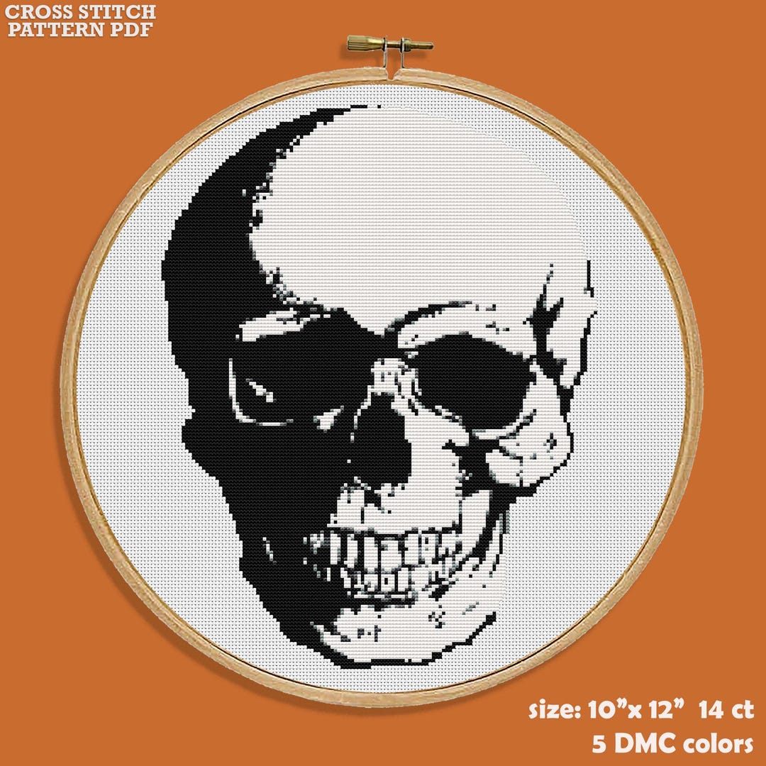 Skull Cross Stitch Pattern - PDF Instant Download - Anatomy Cross ...