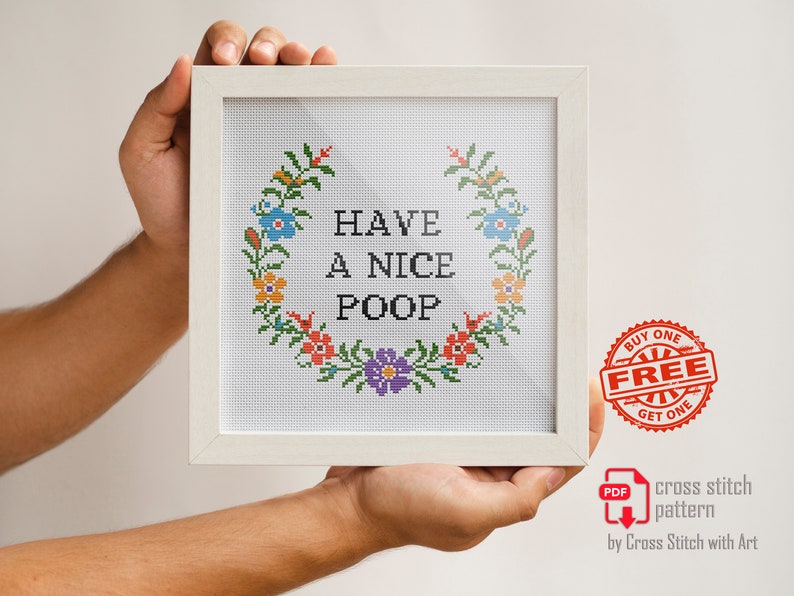 Cross Stitch Pattern. Have a Nice Poop. Cross Stitch PDF. - Etsy