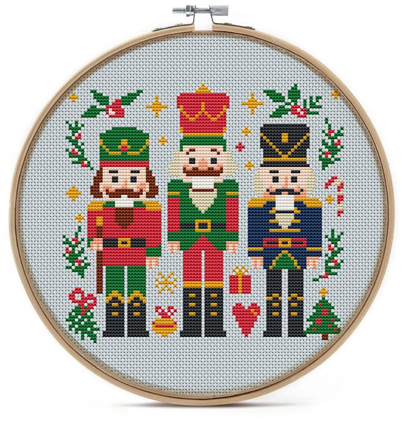 Nutcracker Cross Stitch Pattern PDF. Festive Christmas Soldiers ...