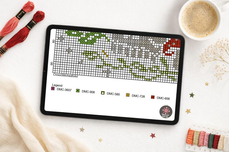 Floral Skull Cross Stitch Pattern PDF. Skull Planter With Flowers ...