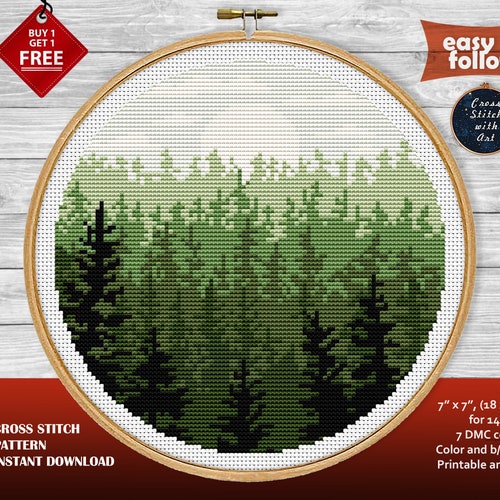 Cross Stitch Pattern. Nature Cross Stitch PDF. Landscape Cross - Etsy