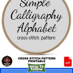 Calligraphy Cross Stitch Patterns Font Bundle – Cursive & Script (PDF ...