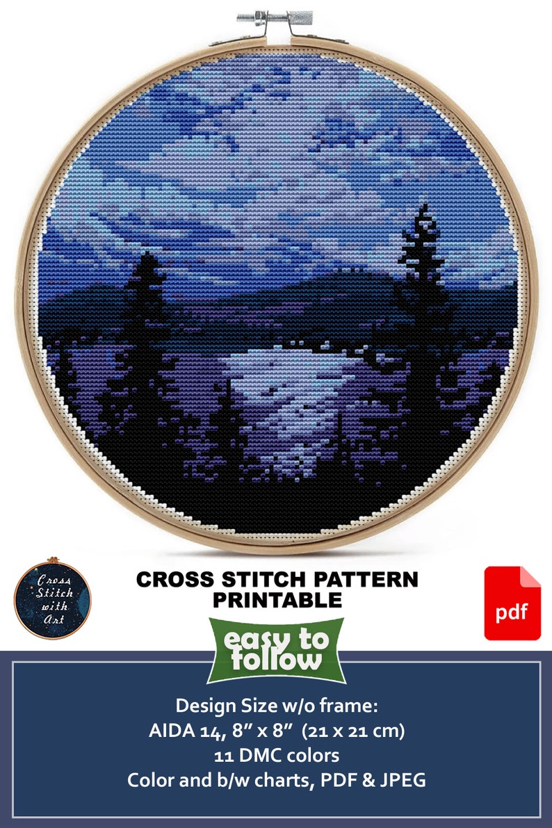 Counted Cross Stitch Pattern. Landscape Cross Stitch PDF. - Etsy