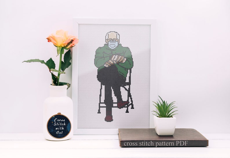 Political Cross Stitch Pattern. Bernie Mittens Cross Stitch - Etsy