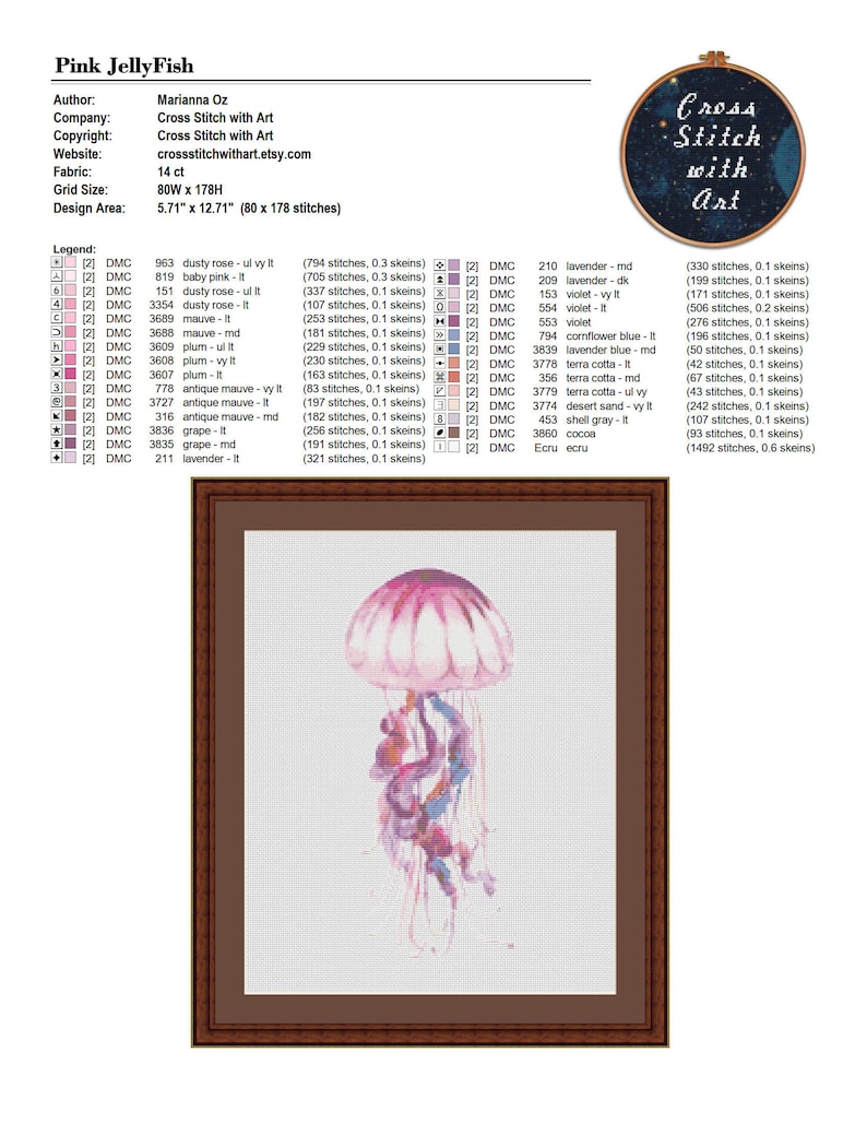5 Jellyfish Cross Stitch Patterns. Modern Counted Cross - Etsy Australia