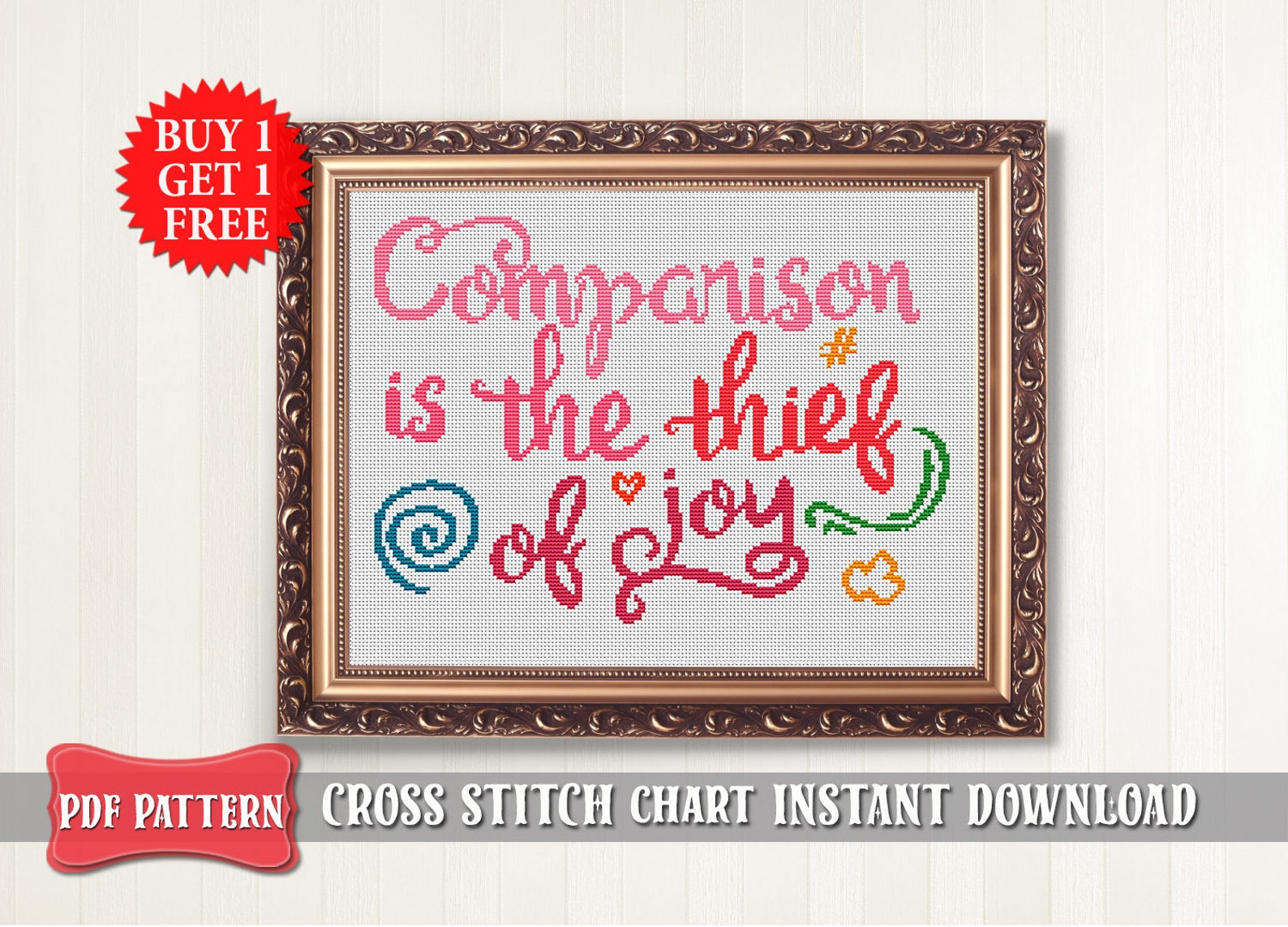 Cross Stitch Pattern Modern Cross Stitch Typographic Quote - Etsy