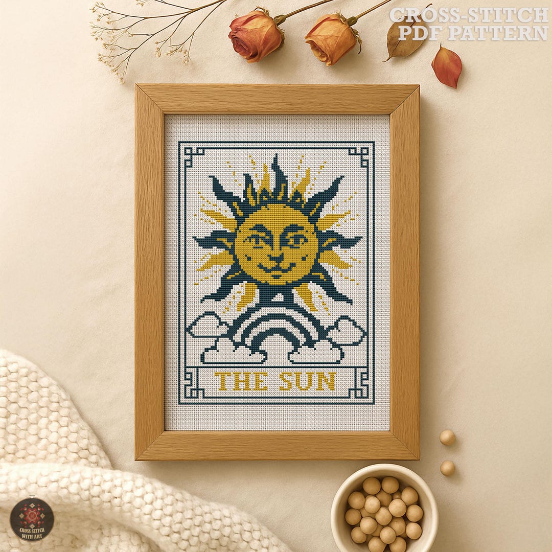 The Sun Cross Stitch Pattern PDF. Celestial Embroidery Chart With ...