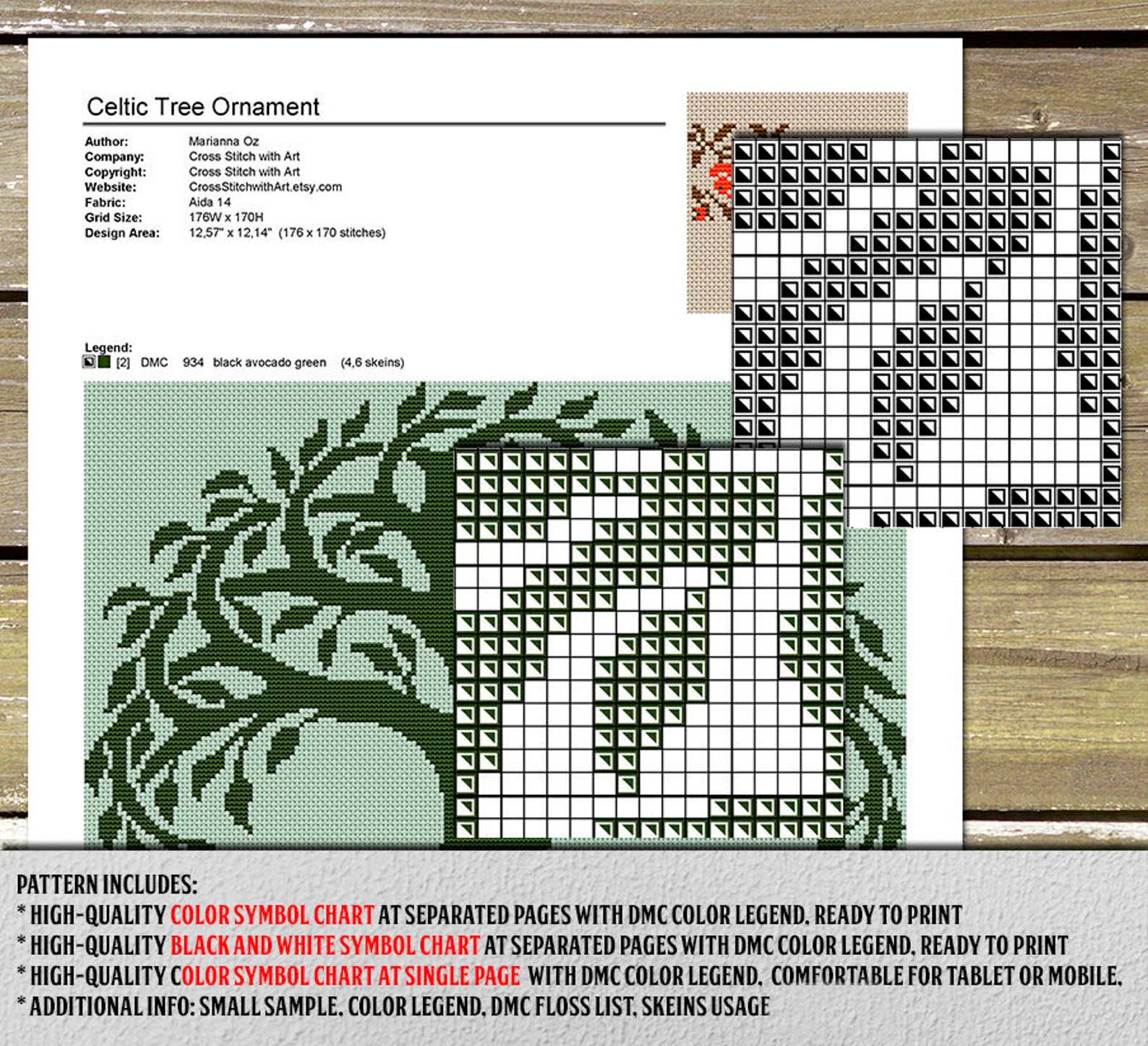 Celtic Tree of Life Cross Stitch Pattern PDF - Easy Irish Embroidery ...