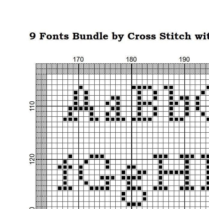 9 Alphabet Cross Stitch Pattern. ABC Cross Stitch Sampler. | Etsy