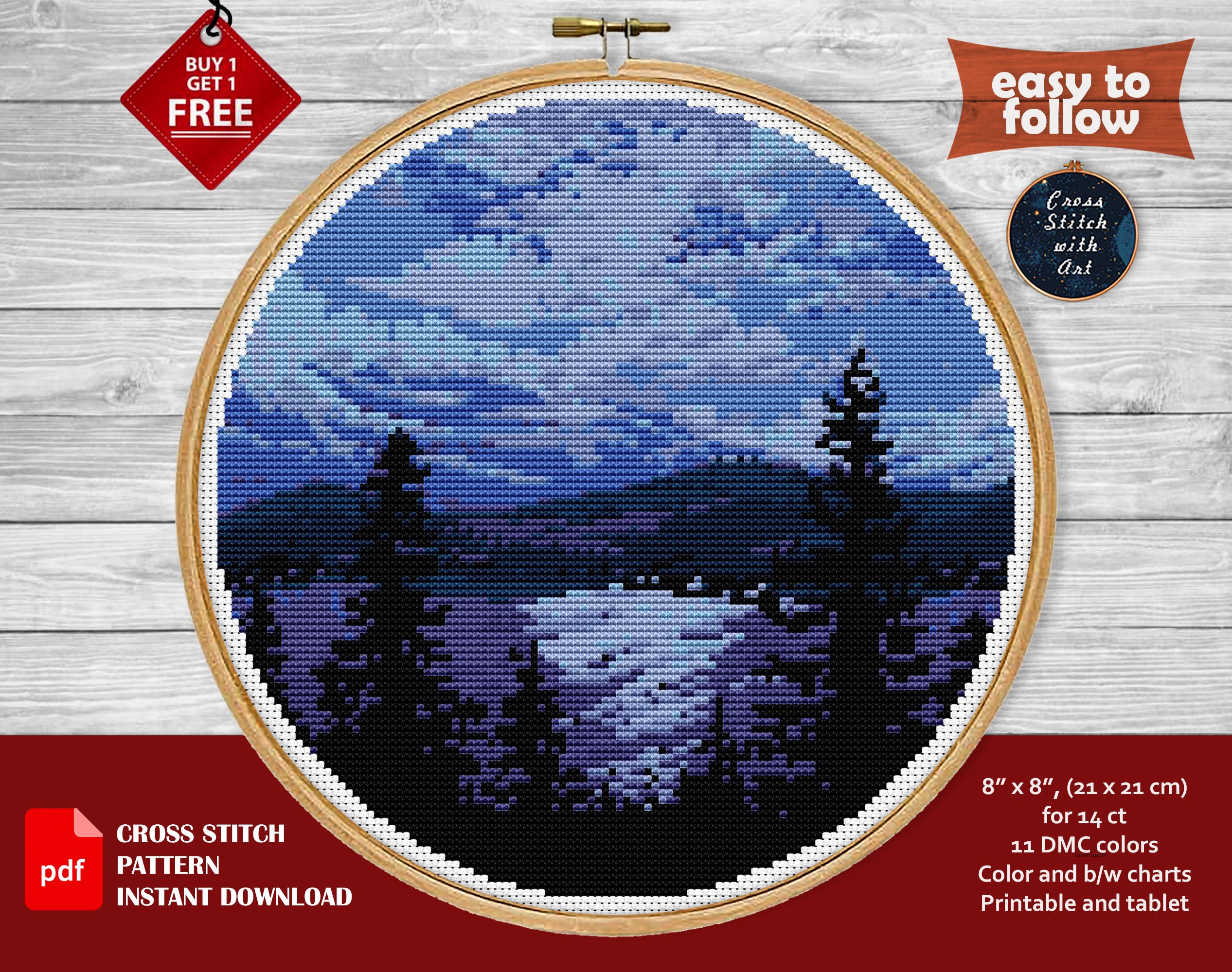 Counted Cross Stitch Pattern. Landscape Cross Stitch PDF. - Etsy