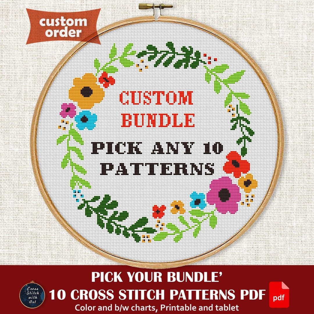 Your Custom Bundle. Pick 10 Cross Stitch Patterns. Counted Cross Stitch ...