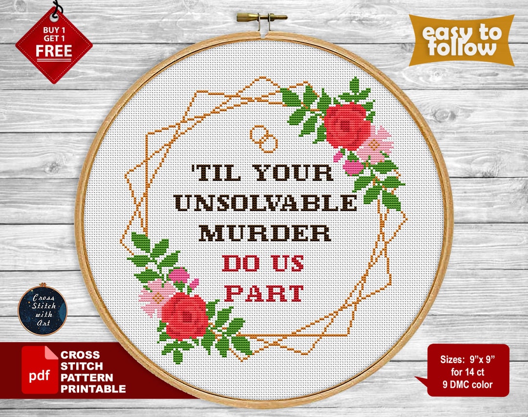 Snarky Cross Stitch Pattern. Murder Do Us Part. Cross Stitch - Etsy