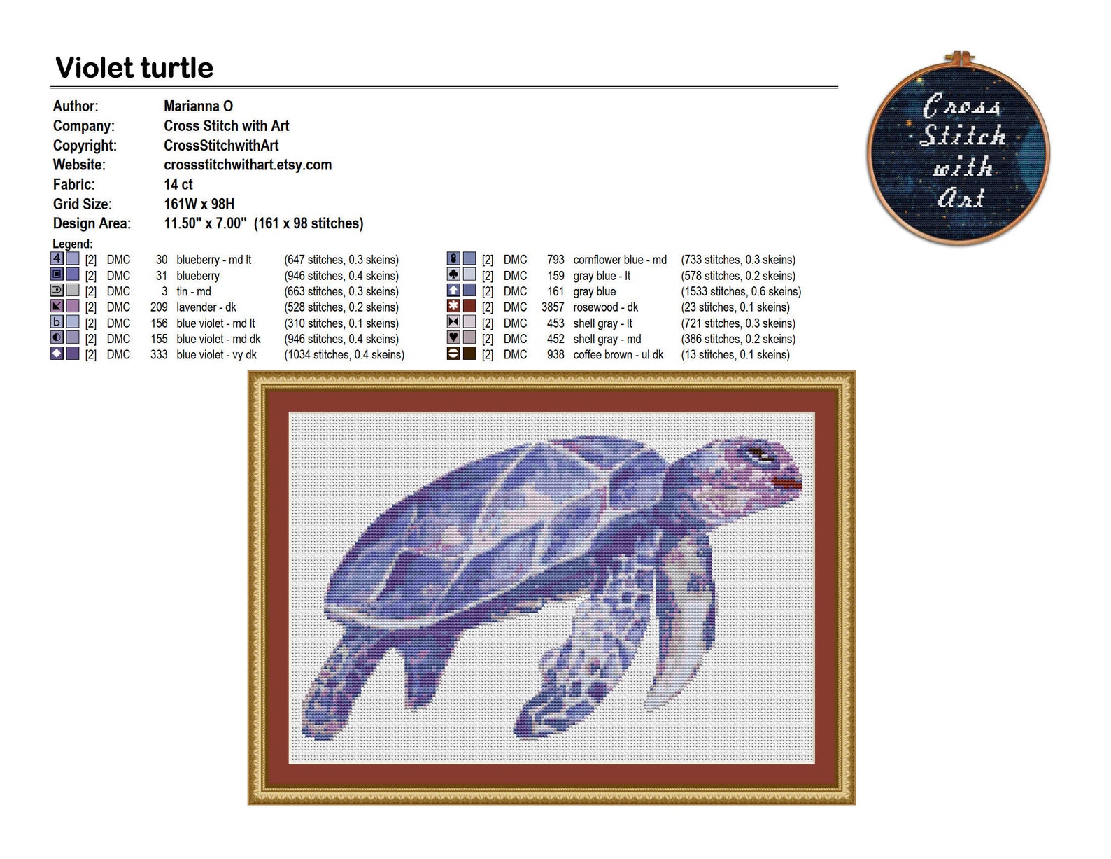 Turtle Cross Stitch Patterns Bundle. Nautical Cross Stitch PDF. Nature ...