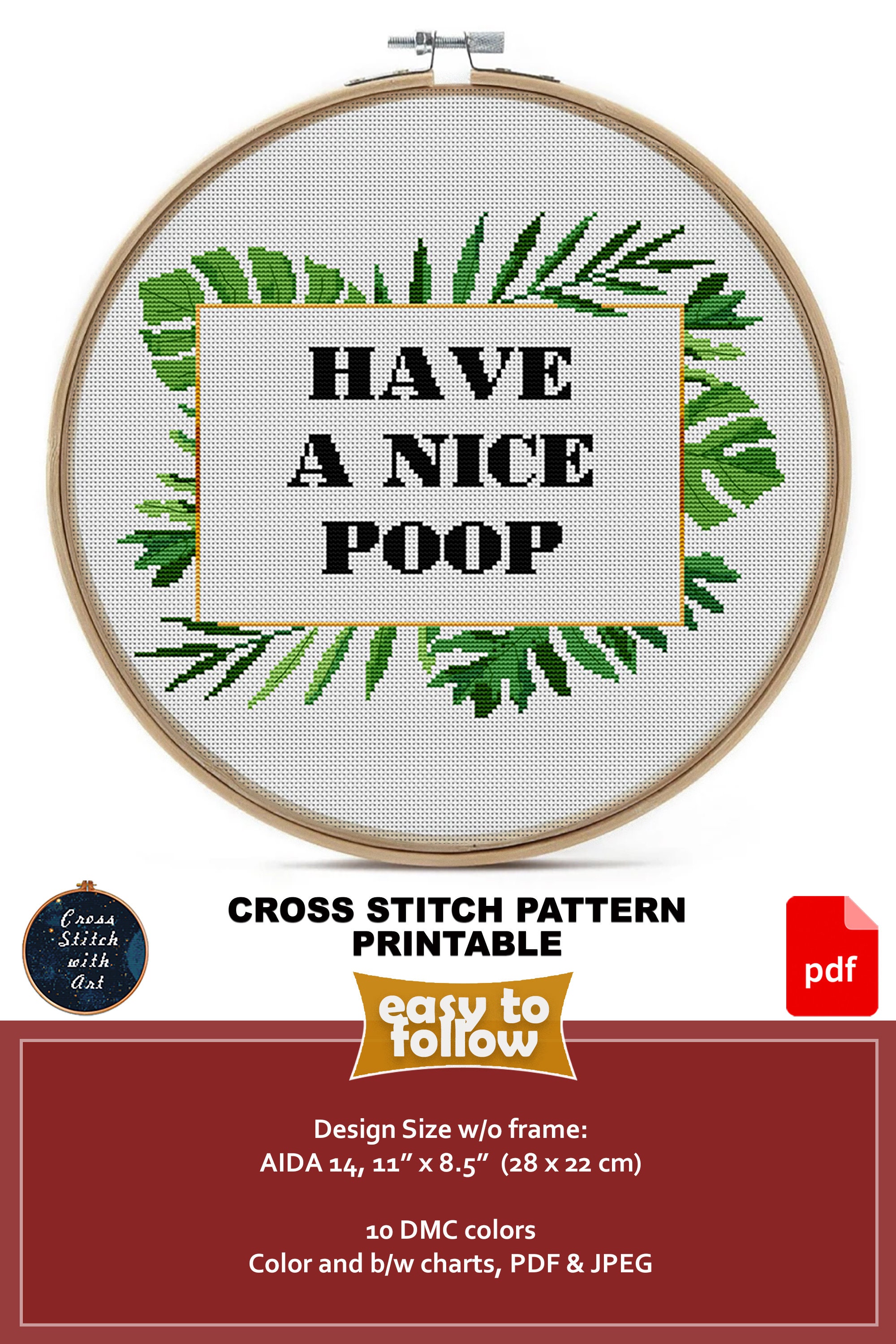 Have a Nice Poop Cross Stitch Pattern. Snarky Cross Stitch - Etsy