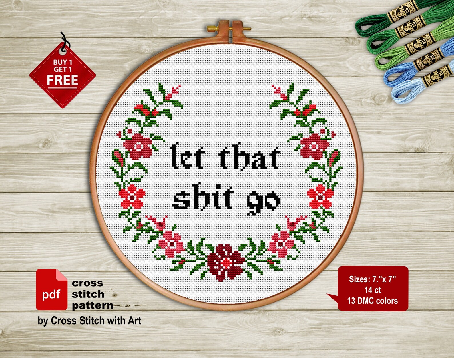 Let That Shit Go Cross Stitch Pattern. Cross Stitch PDF. | Etsy