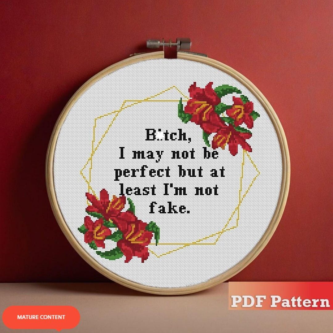 Funny Cross Stitch Pattern. Swearing Cross Stitch PDF. Sarcastic ...