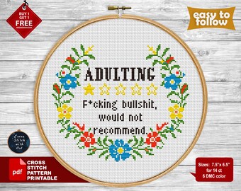 Rude Cross Stitch | Etsy