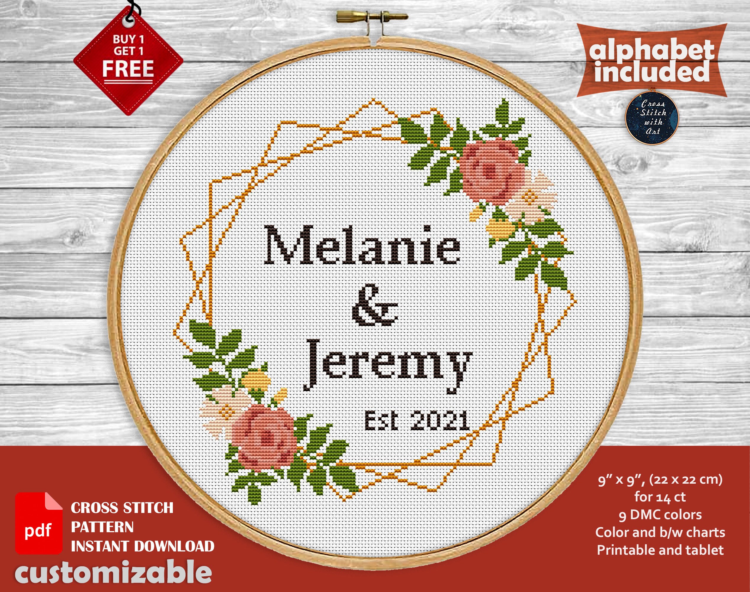 Felting Wedding Cross Stitch Pattern Modern Cross Stitch Pattern ...