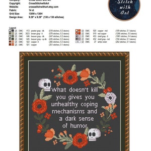 Dark Sense of Humor. Funny Cross Stitch Pattern. Snarky Sarcastic ...