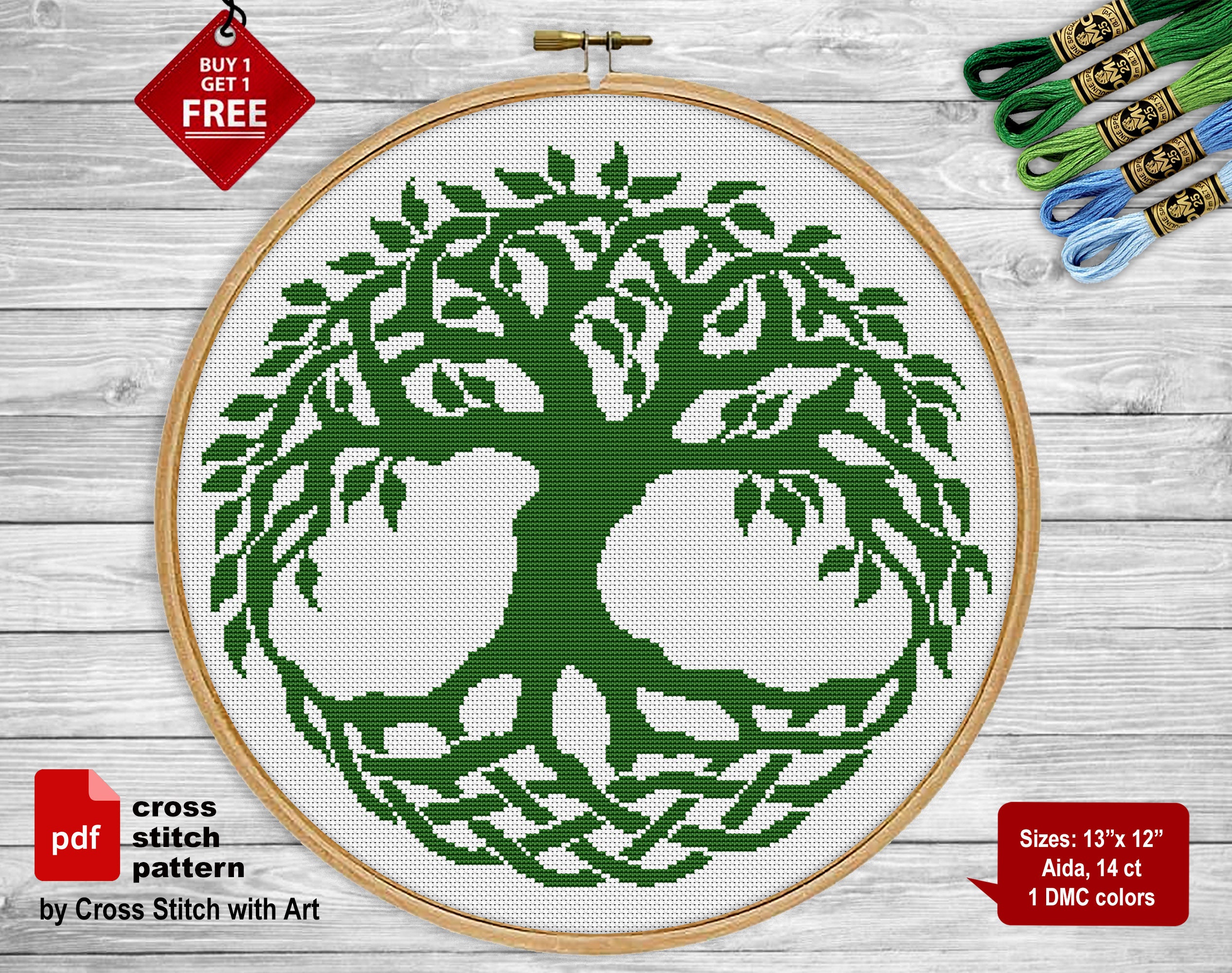 Celtic Cross Stitch Pattern Tree of Life Cross Stitch Celtic - Etsy ...