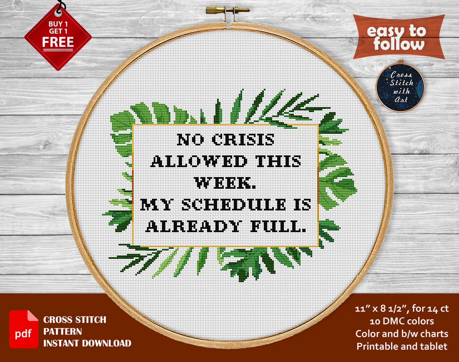 No Crisis Allowed Cross Stitch Pattern. Snarky Cross Stitch Sarcastic ...