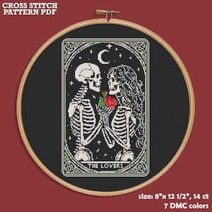 Mystical Tarot Cards Cross Stitch Pattern Bundle – 4 Gothic Embroidery ...