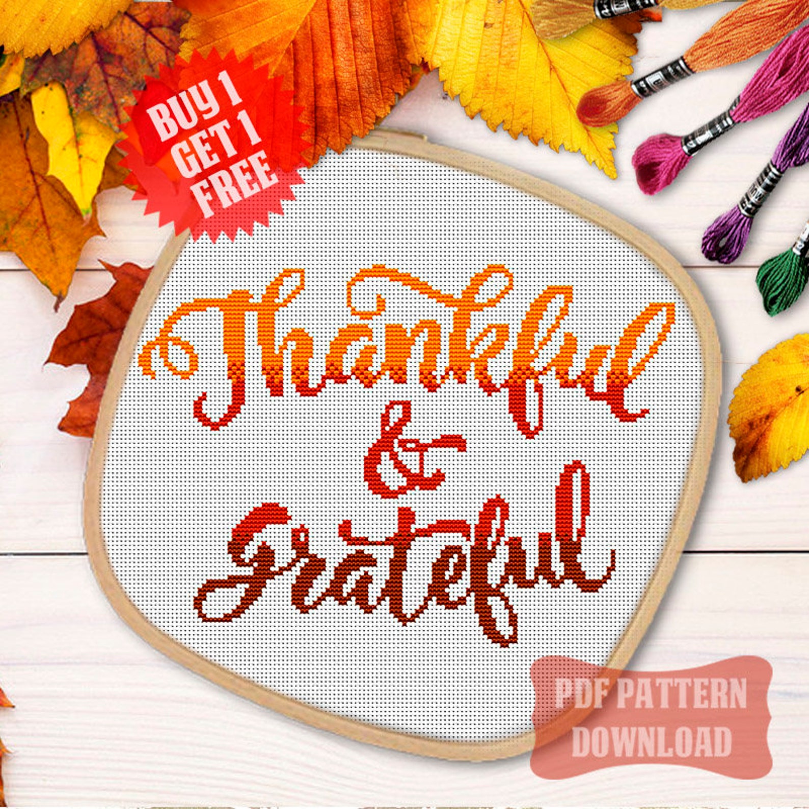 Thanksgiving Cross Stitch Pattern PDF Holiday Cross Stitch Design ...