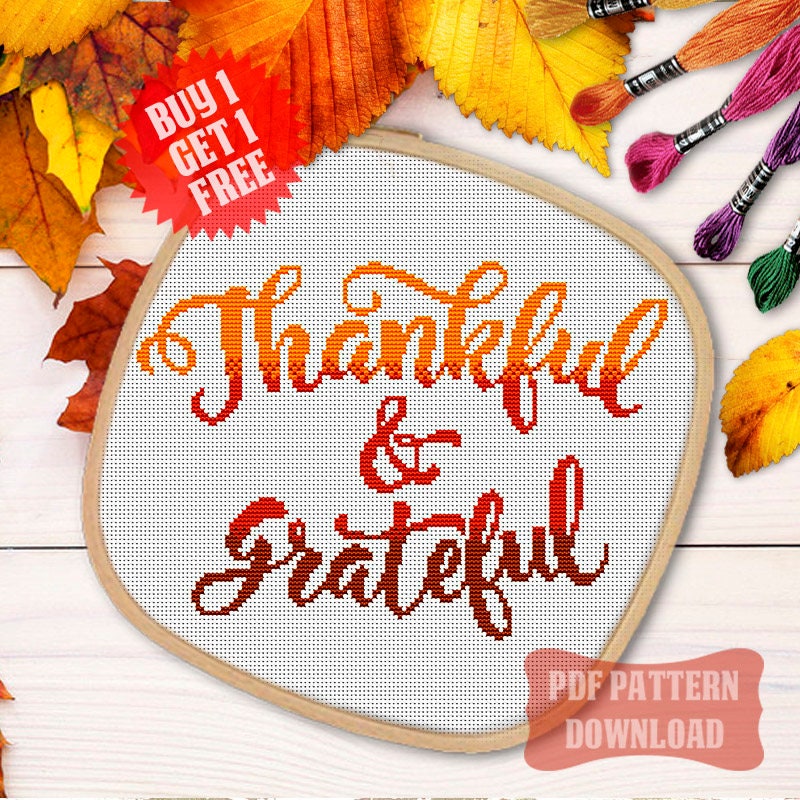 Thanksgiving Cross Stitch Pattern PDF Holiday Cross Stitch Design ...