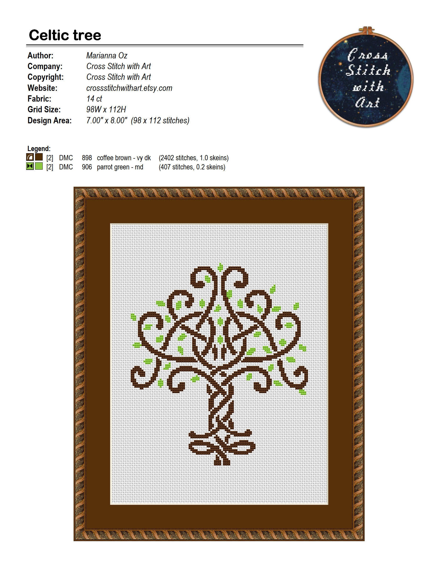 Tree of Life Cross Stitch Pattern. Celtic Cross Stitch | Etsy