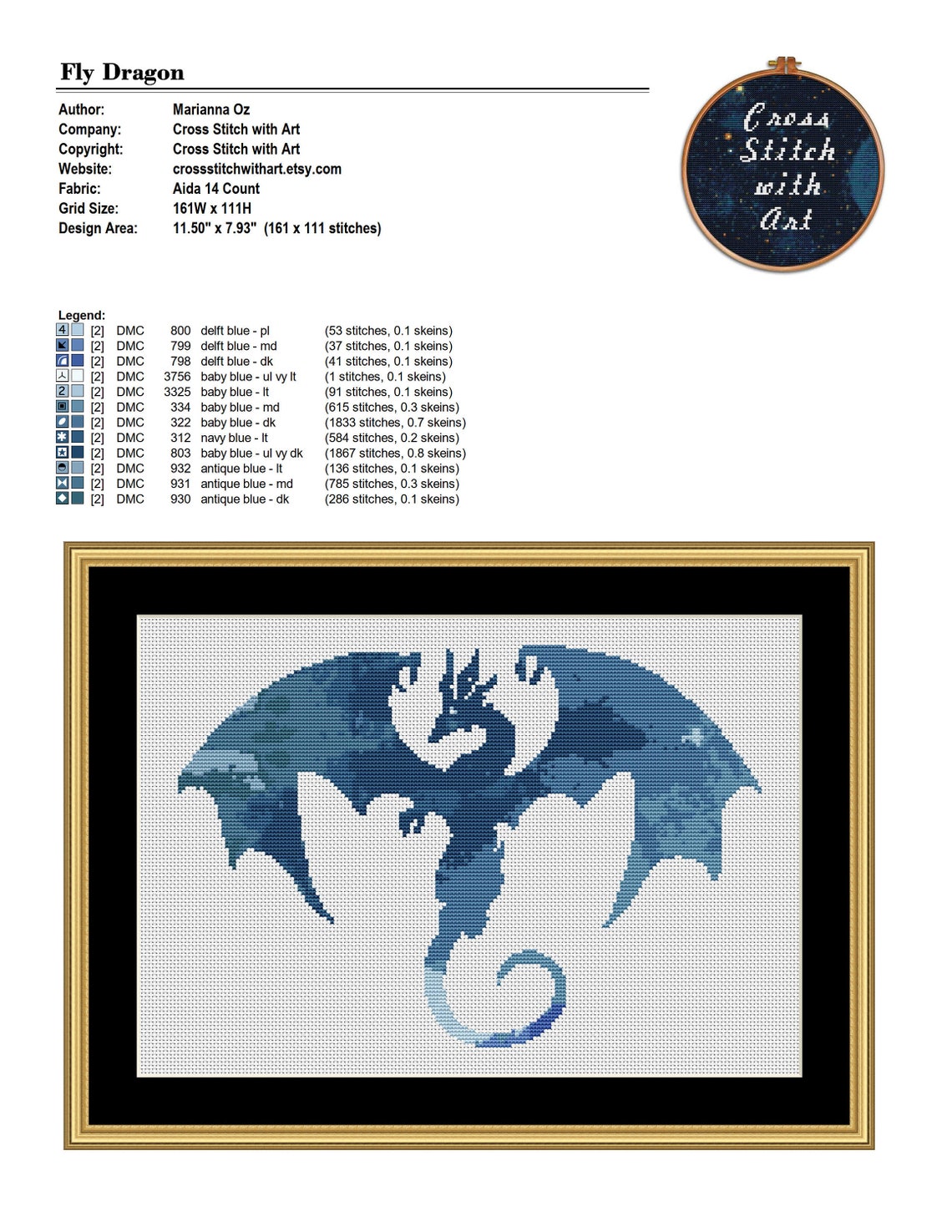 Cross Stitch Pattern. Dragon Cross Stitch Chart Dragon Hand - Etsy UK