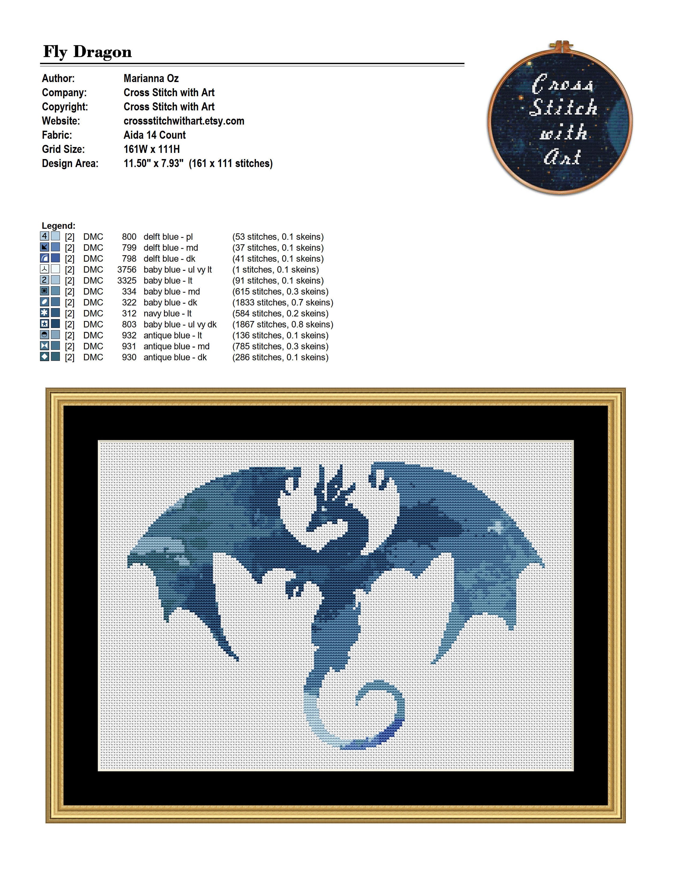Cross Stitch Pattern. Dragon Cross Stitch Chart Dragon Hand - Etsy