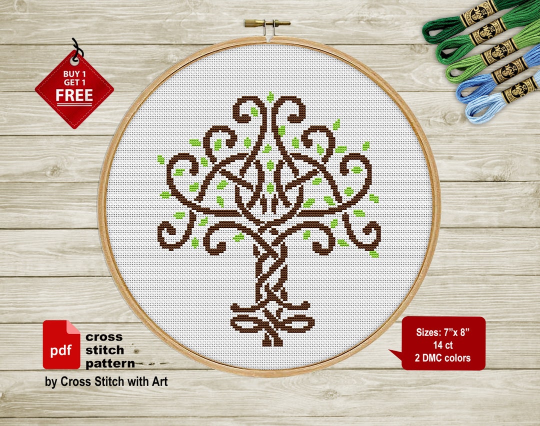 Tree of Life Cross Stitch Pattern. Celtic Cross Stitch Ornament Celtic ...