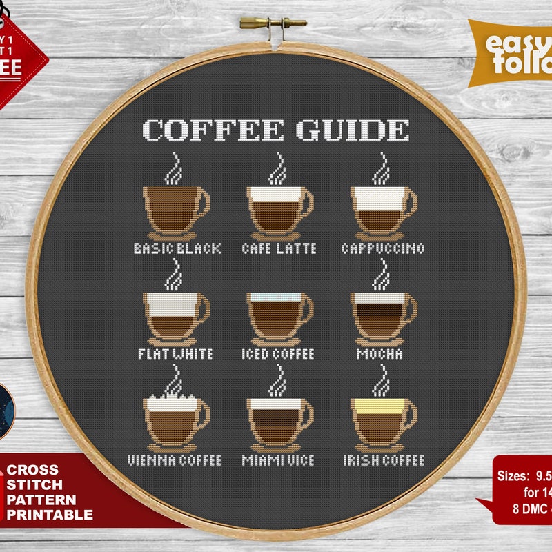 Coffee Cross Stitch - Etsy