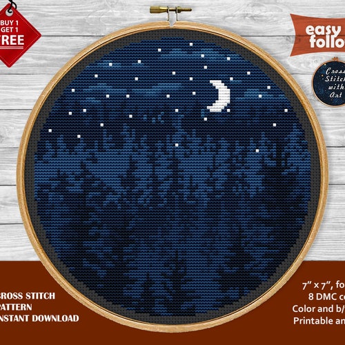 Cross Stitch Pattern. Nature Cross Stitch PDF. Landscape Cross - Etsy