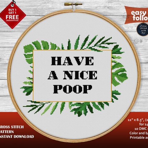 Have A Nice Poop Cross Stitch Pattern Subversive Cross Stitch - Etsy