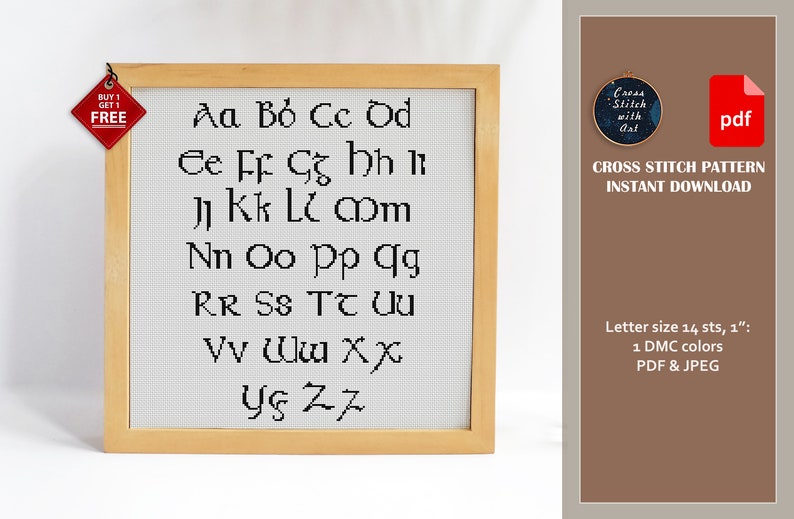 Celtic Alphabet Cross Stitch Font Pattern (PDF) - Etsy