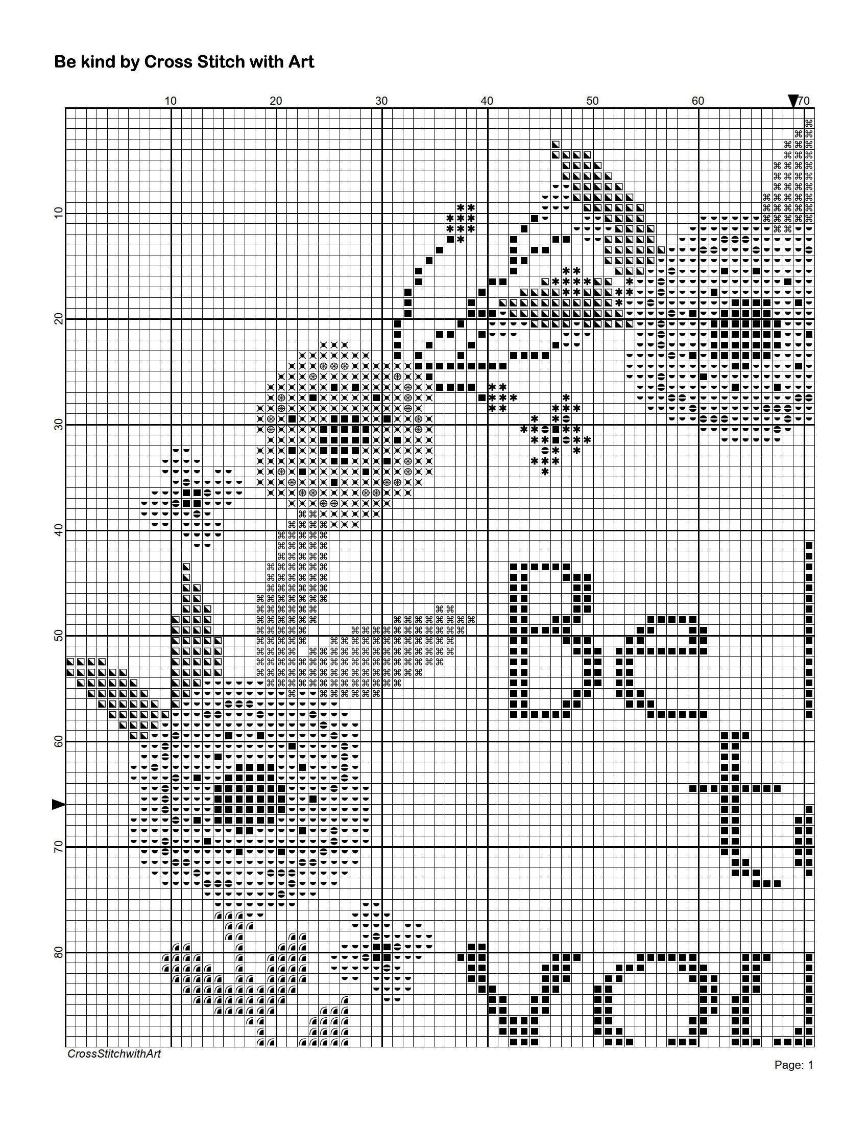Be Kind Cross Stitch Pattern Quote Cross Stitch Modern Flower Etsy