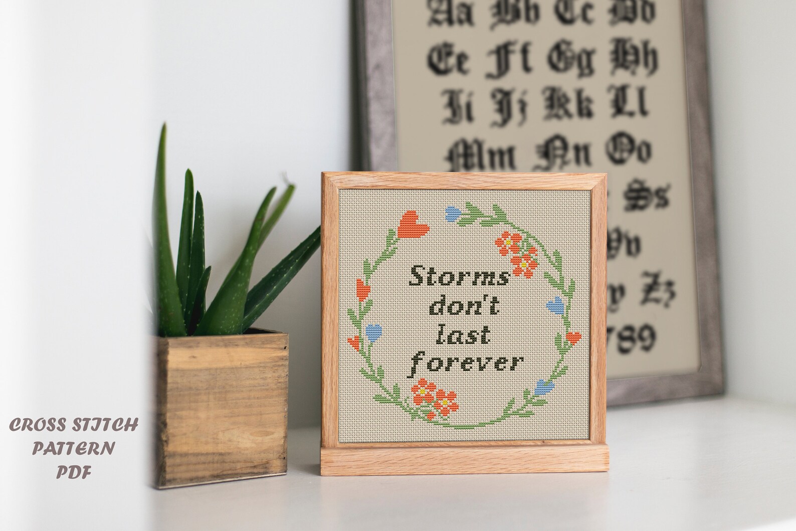 Cross Stitch Pattern Storm Don't Last Forever Quote | Etsy