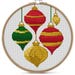 Retro Christmas Baubles Cross Stitch Pattern | Holiday Ornaments (PDF ...