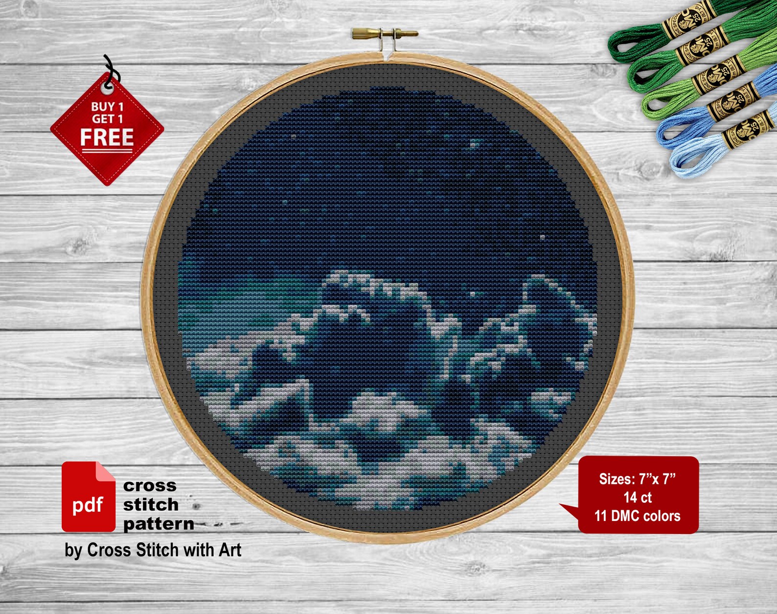Night Sky Cross Stitch Pattern. Nature Cross Stitch PDF. - Etsy