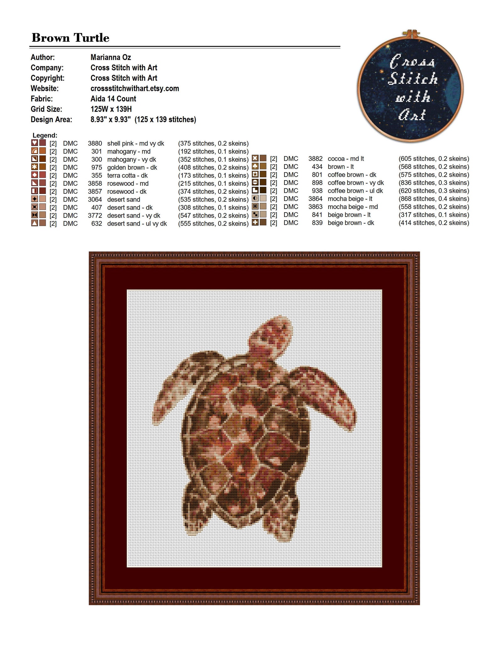 Turtle Cross Stitch Patterns Bundle. Nautical Cross Stitch PDF. Nature ...
