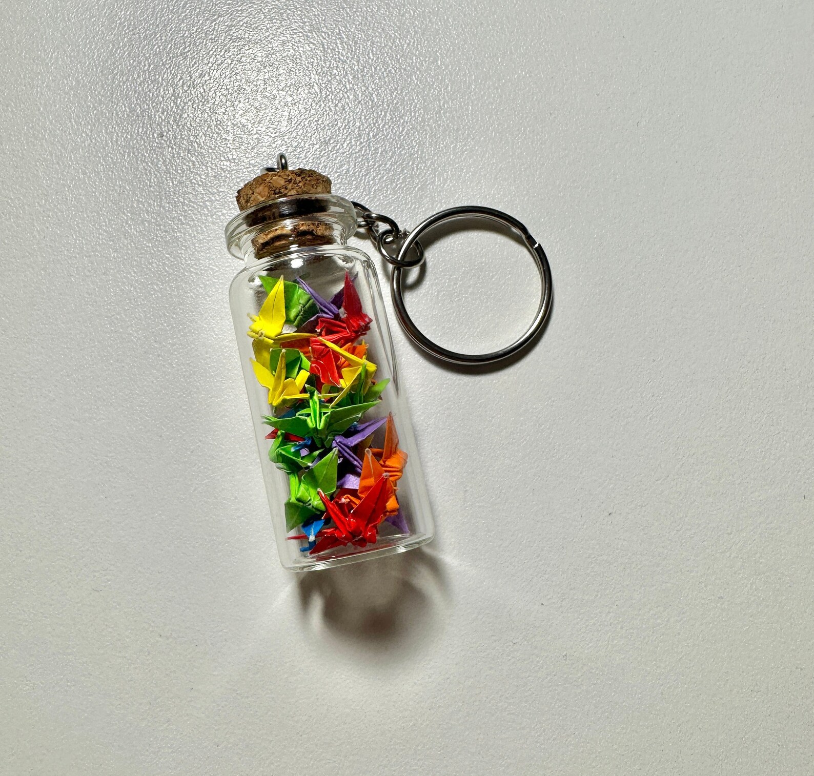 Keychain With Tiny Hand-folded Origami Cranes in a Small Jar - Etsy