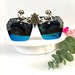Mens Blue Unique Shield Style Statement Sunglasses With Embellishments ...
