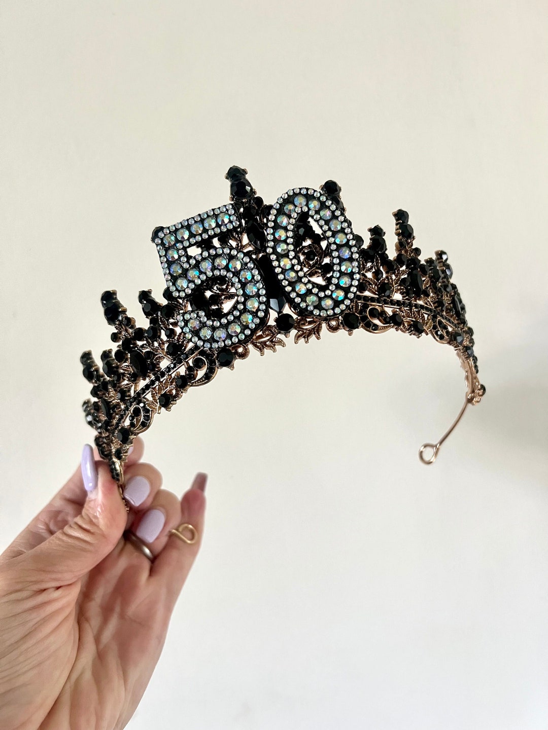 Black 18th 20th 21st 30th 40th 50th Birthday Tiara Crown Headband - Etsy