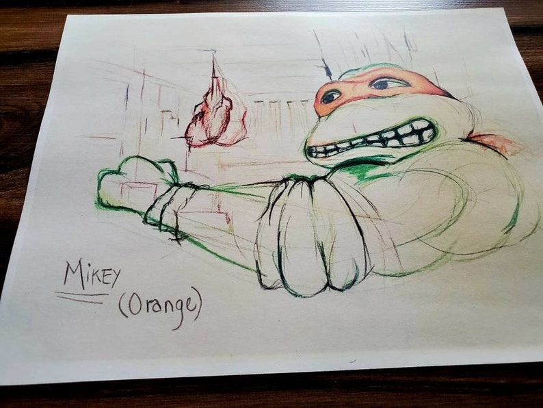 TMNT 90s Film April O'neil on Screen Drawings - Etsy