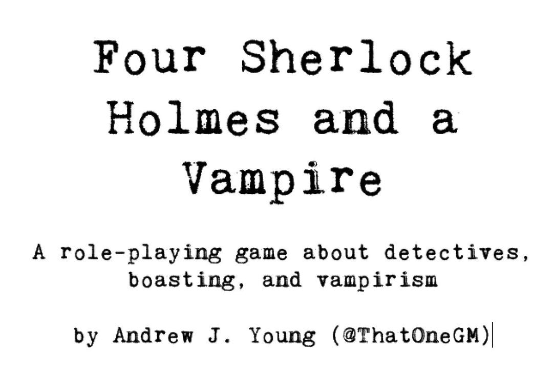 Four Sherlock Holmes and a Vampire RPG (PDF) - Etsy